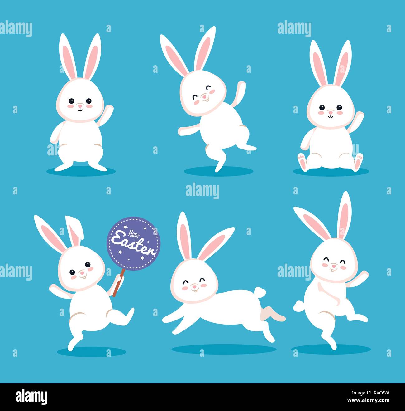 Rabbits sticker Stock Vector Images - Alamy