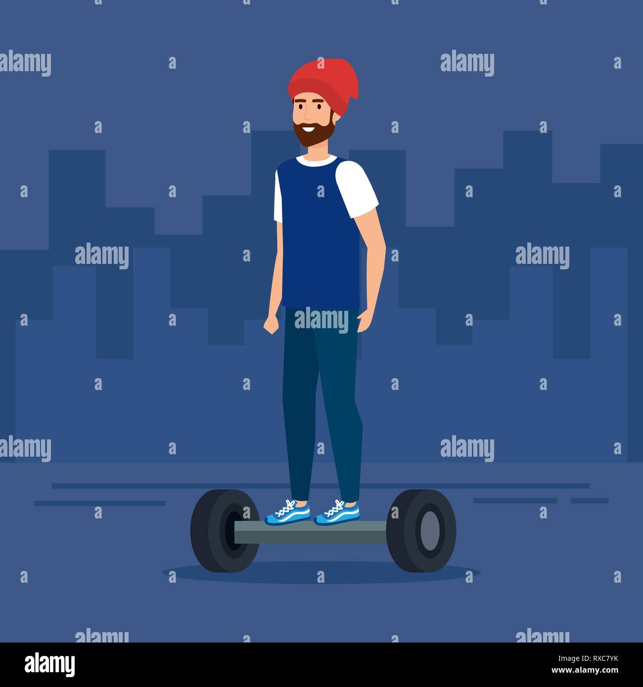 Riding scooter scooters Stock Vector Images - Alamy