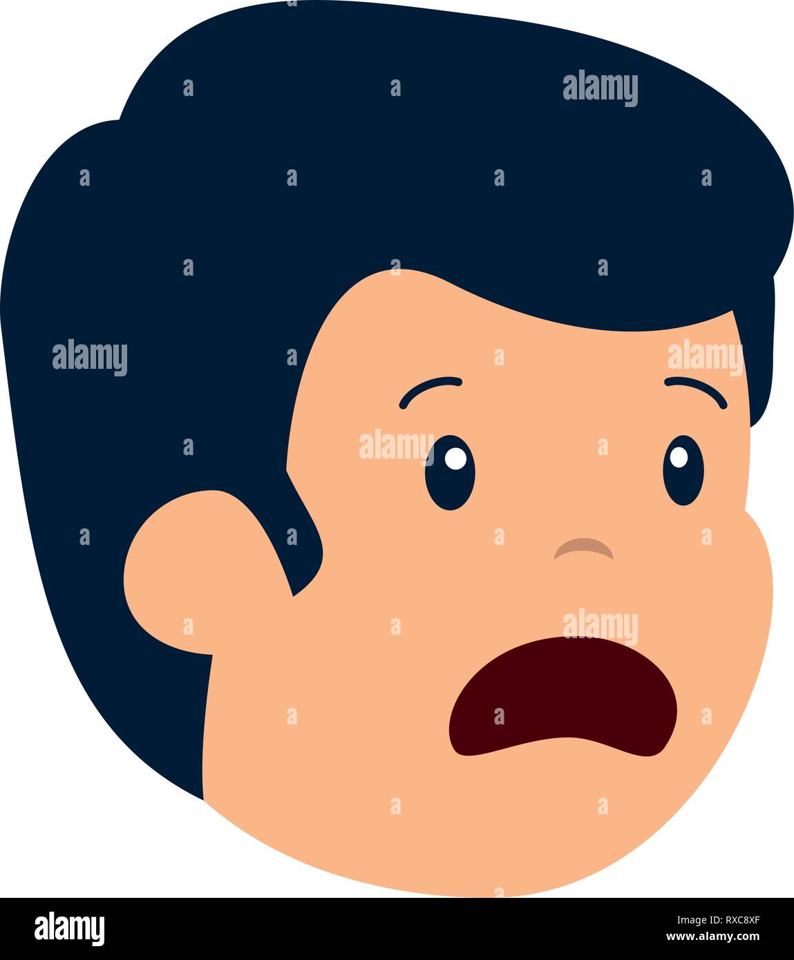 young sad man head character Stock Vector Image & Art - Alamy