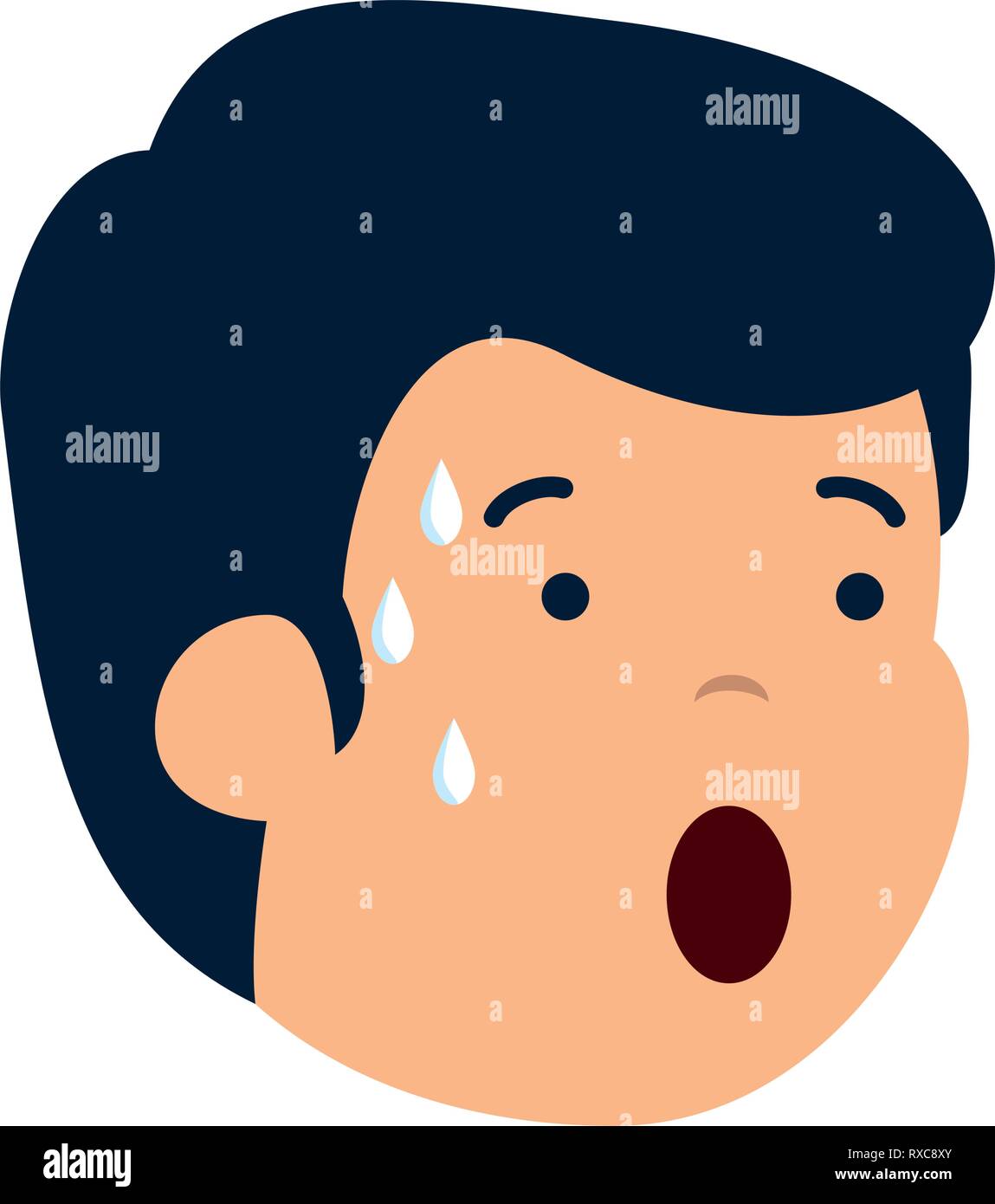 young sad man sweating character Stock Vector Image & Art - Alamy