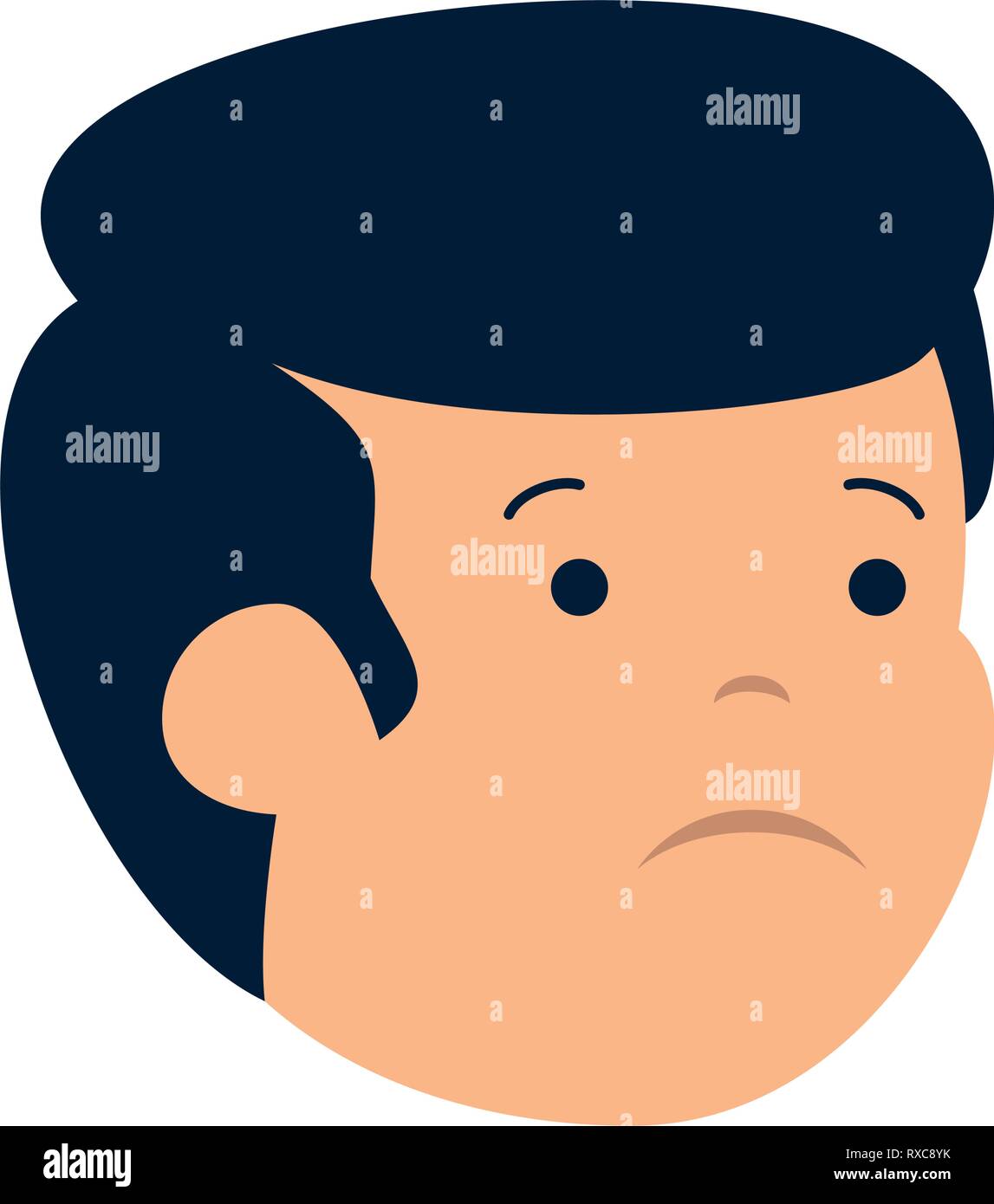 young sad man head character Stock Vector Image & Art - Alamy