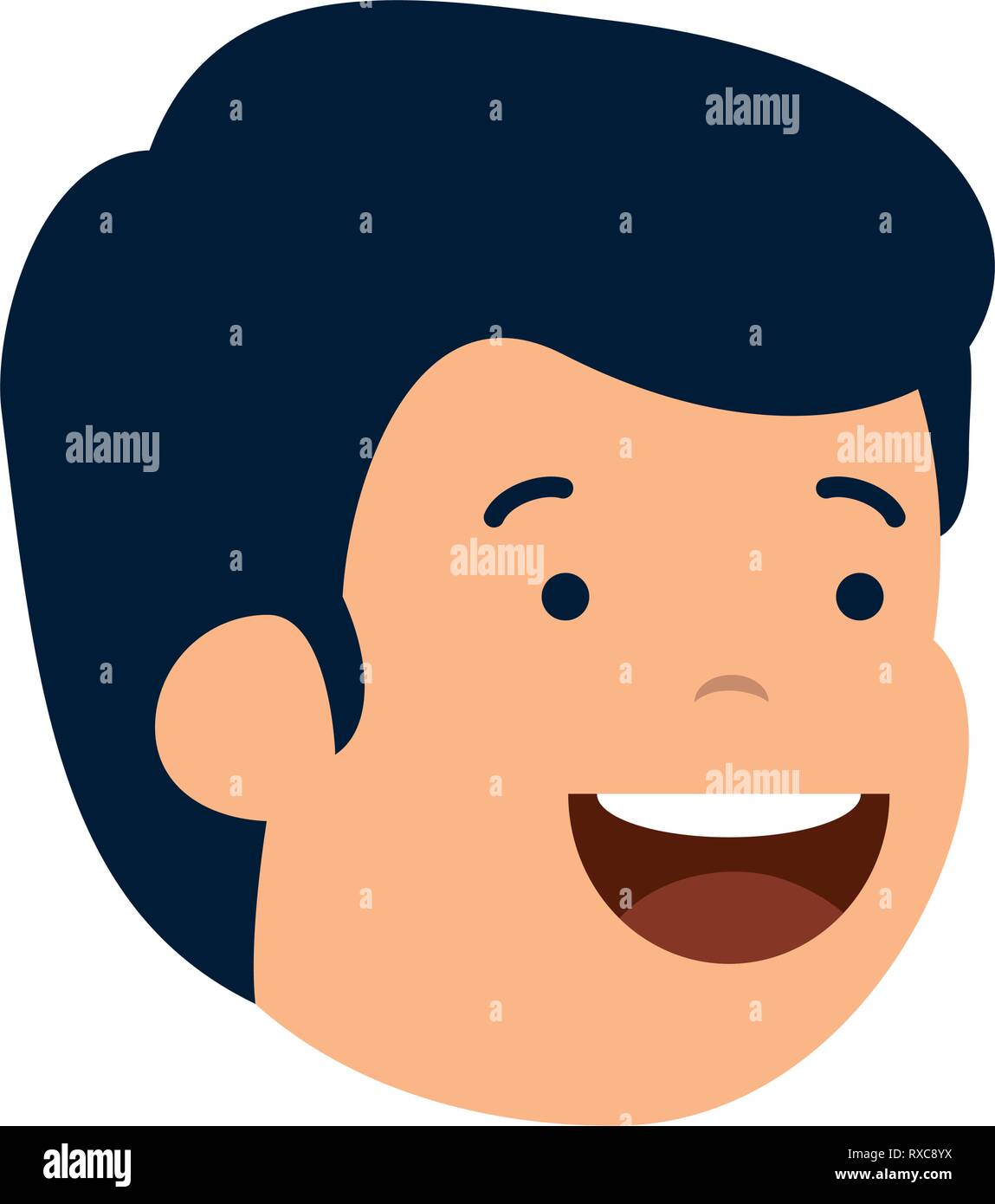 happy young man head character Stock Vector Image & Art - Alamy