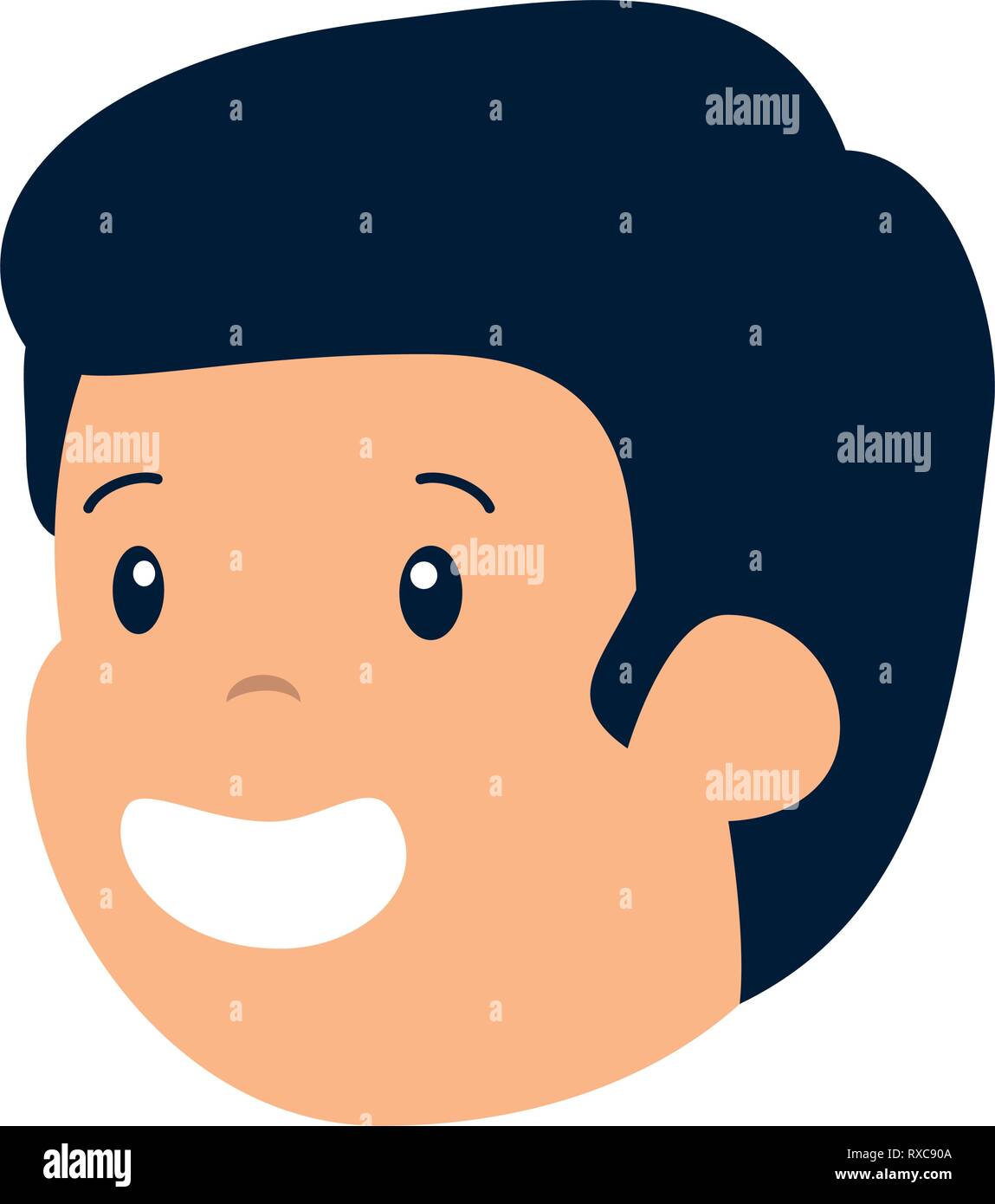happy young man head character Stock Vector Image & Art - Alamy