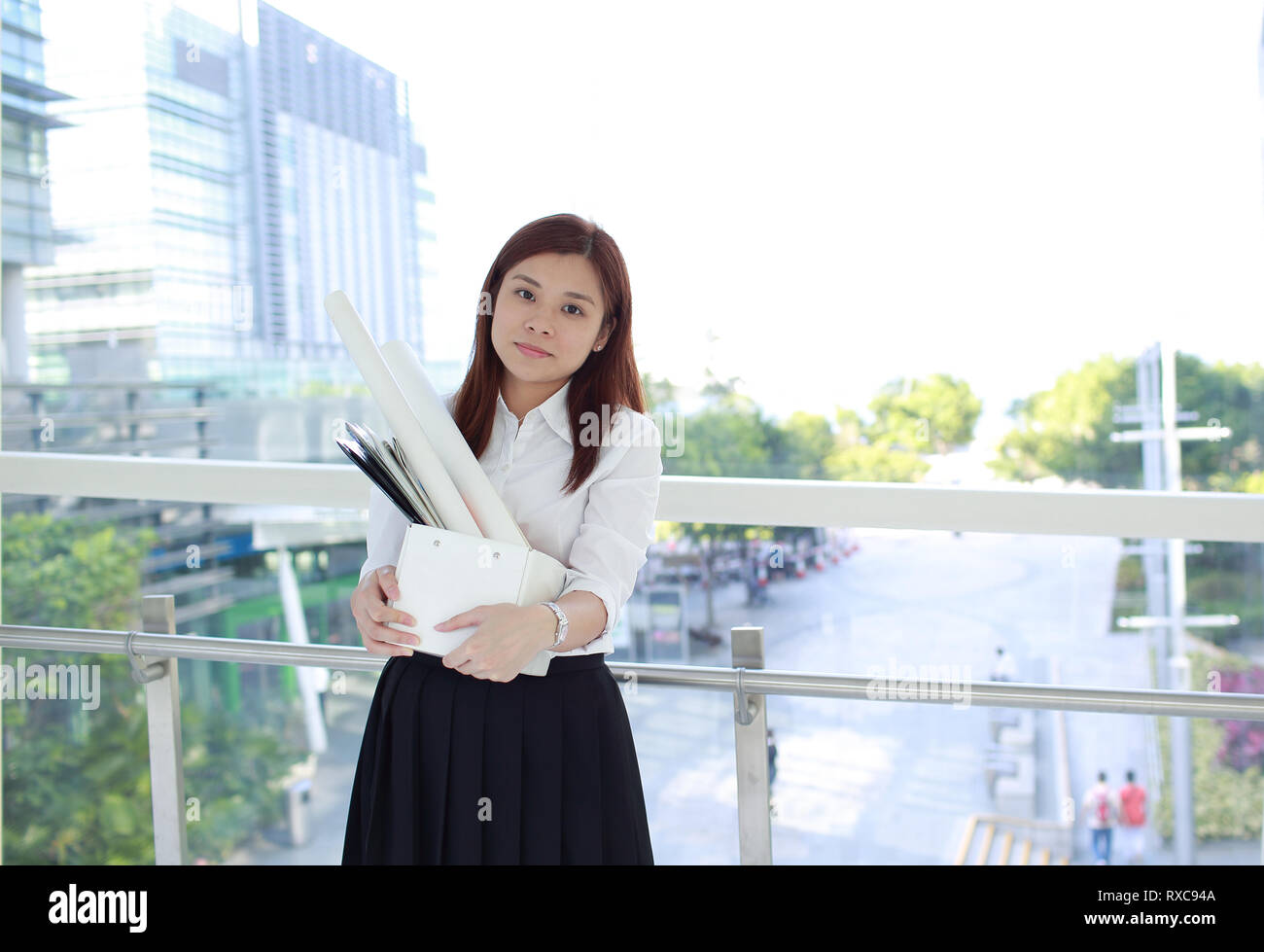 office lady in workplace seeking job Stock Photo - Alamy