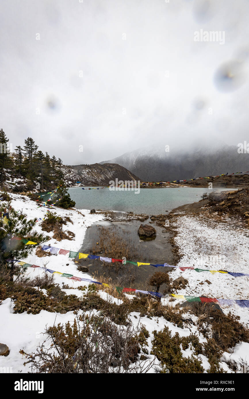 The semi frozen Dhumba lake in Jomsom of Lower Mustang Stock Photo - Alamy