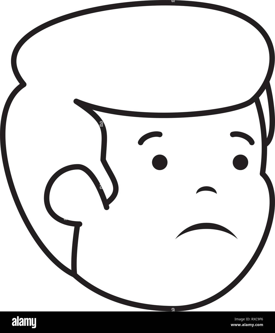 young sad man head character Stock Vector Image & Art - Alamy