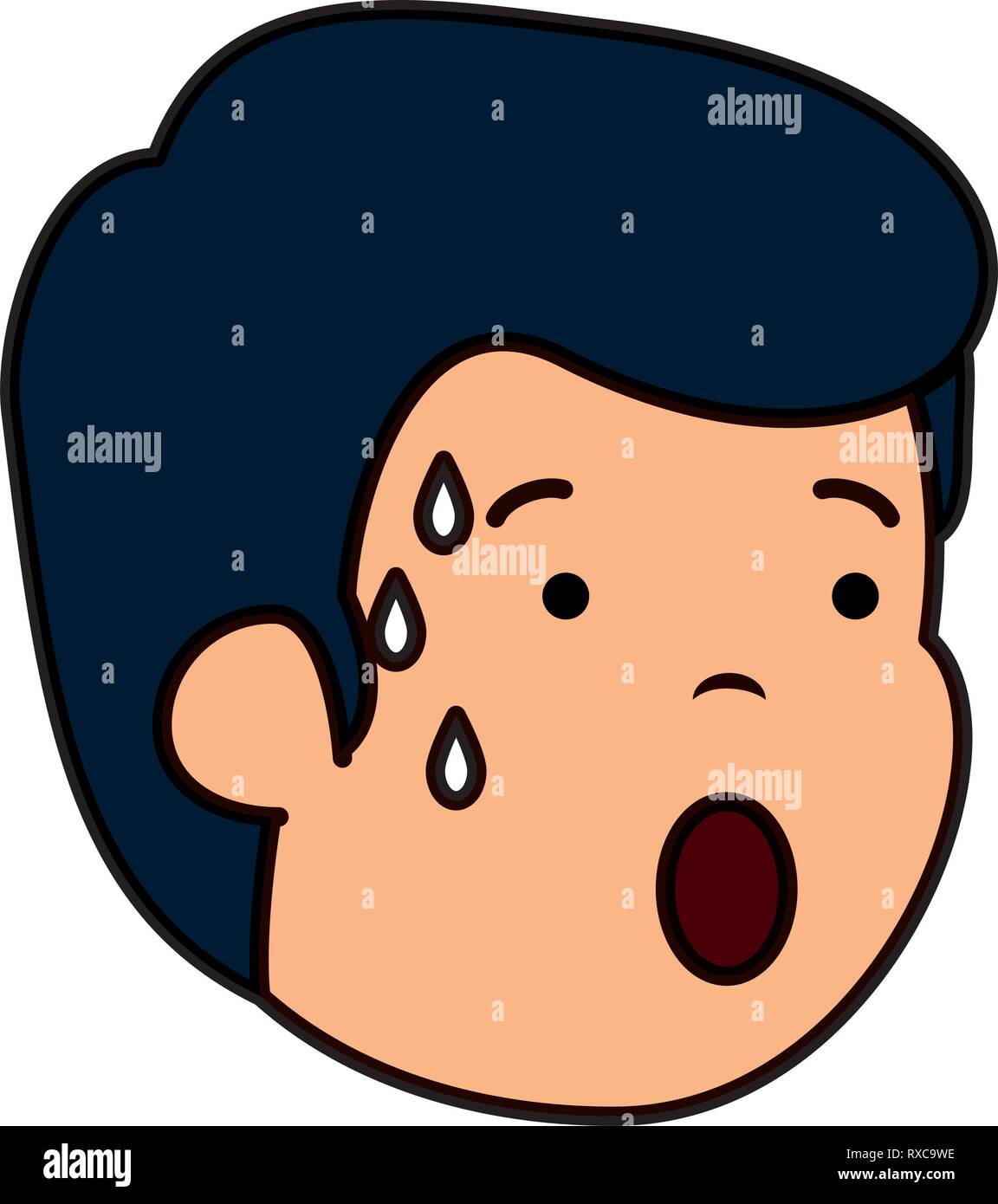 young sad man sweating character Stock Vector Image & Art - Alamy