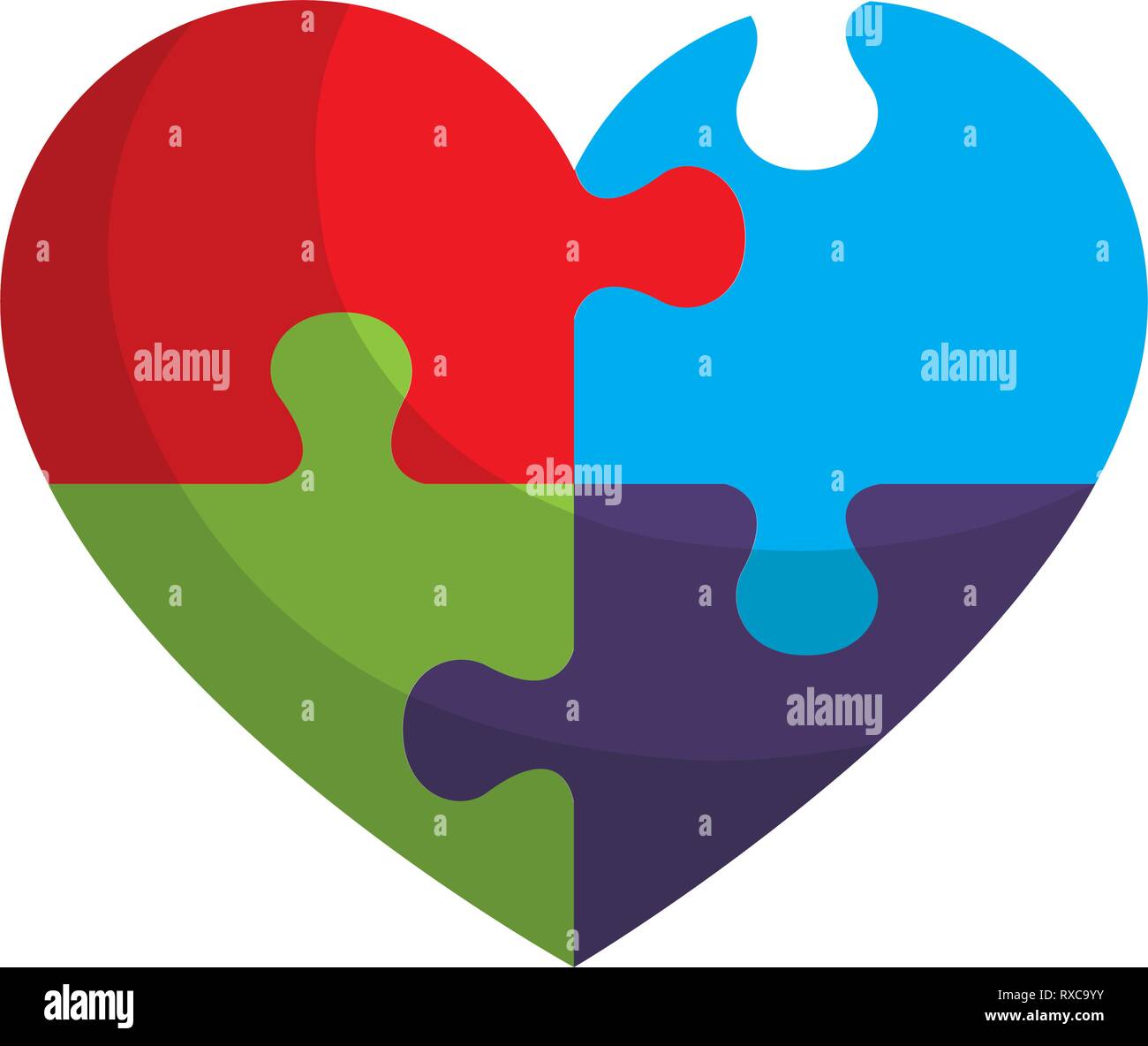 heart with puzzle pieces Stock Vector Image & Art - Alamy