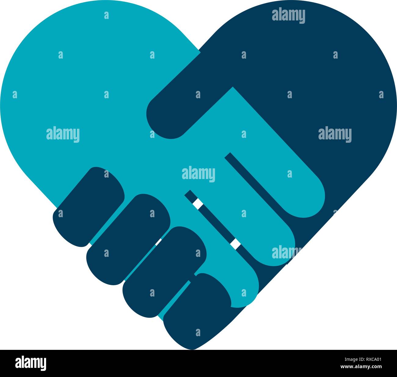 handshake in heart icon Stock Vector Image & Art - Alamy