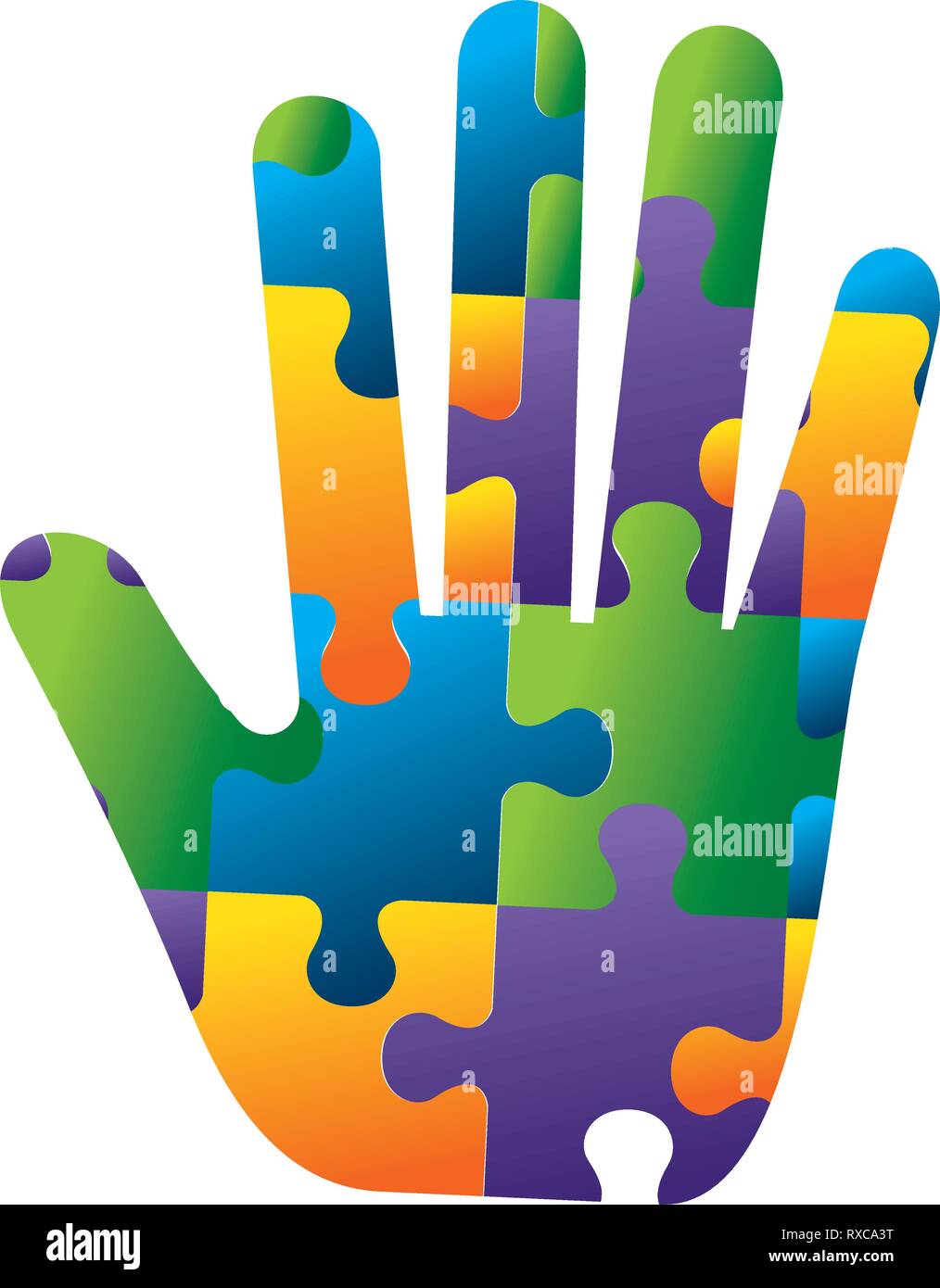 Fingers piece puzzle Stock Vector Images - Alamy