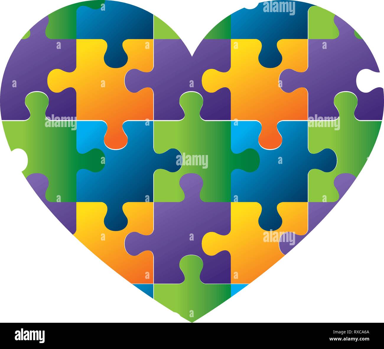 heart with puzzle pieces Stock Vector Image & Art - Alamy