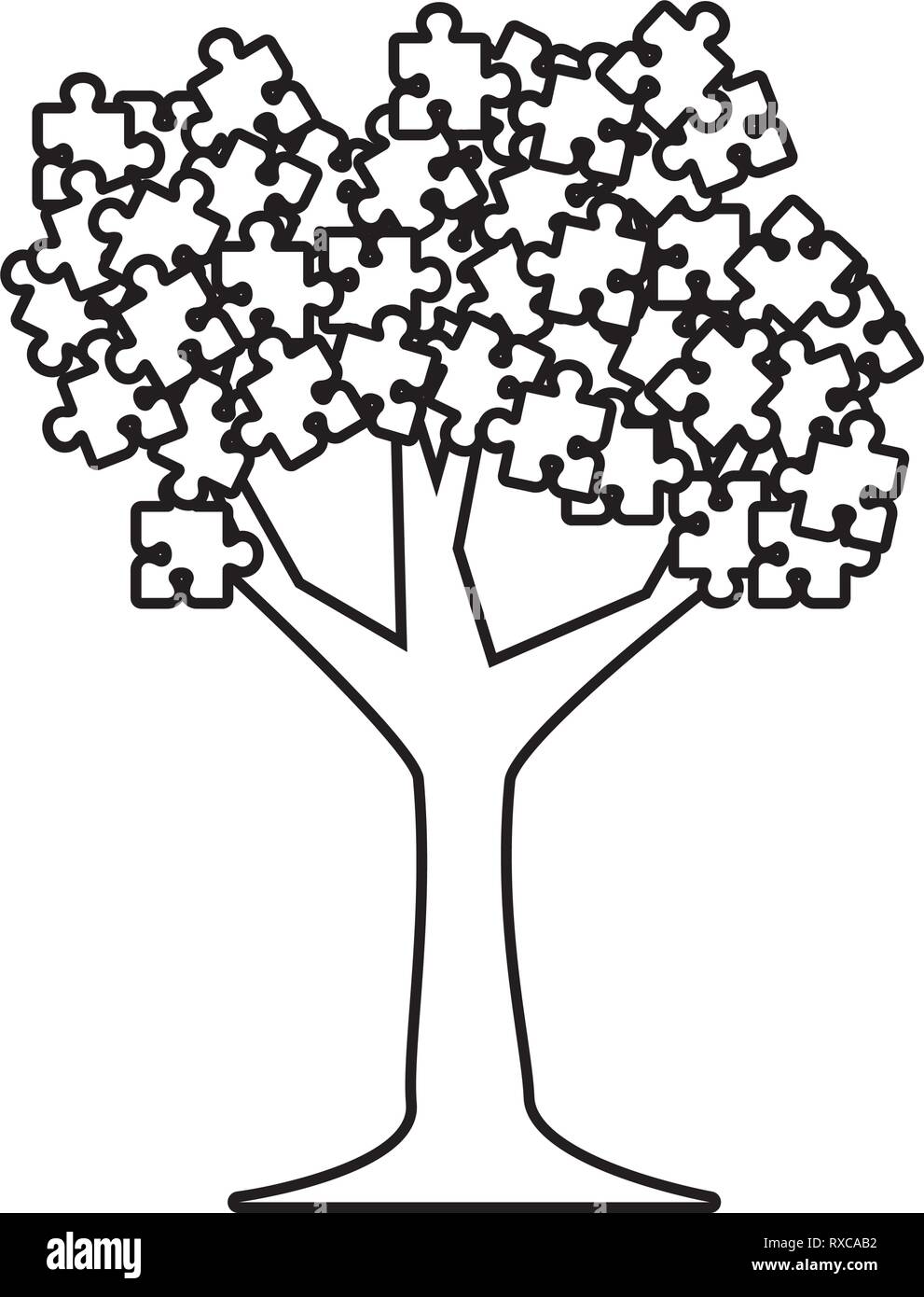 tree plant with puzzle attached Stock Vector Image & Art - Alamy