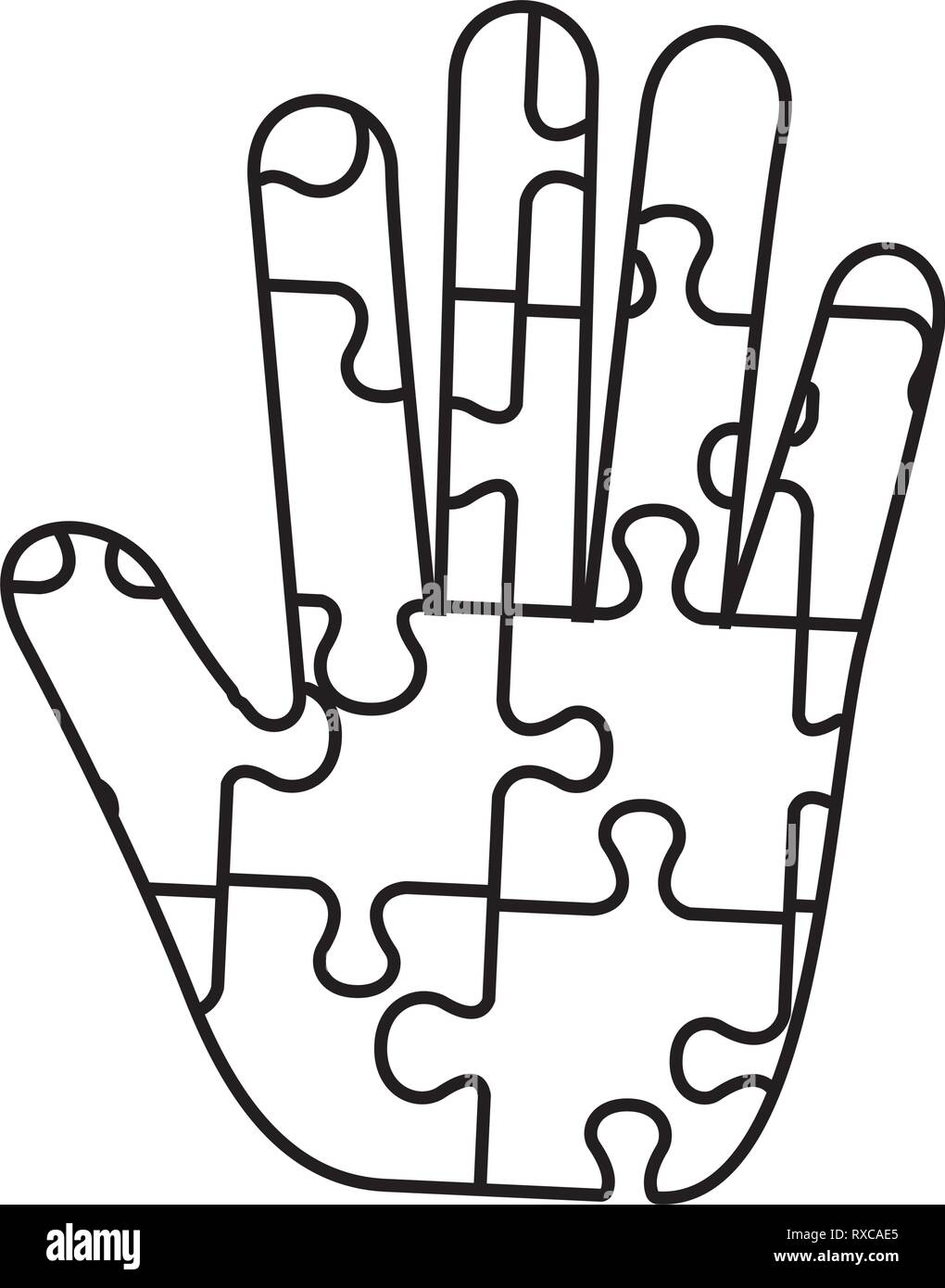 Fingers piece puzzle Stock Vector Images - Alamy