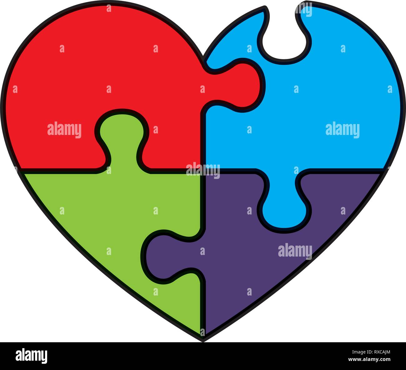 heart with puzzle pieces Stock Vector Image & Art - Alamy
