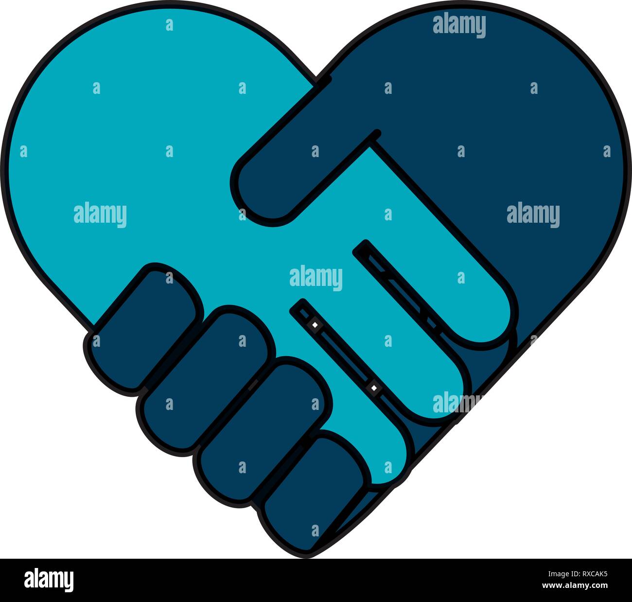 handshake in heart icon Stock Vector Image & Art - Alamy