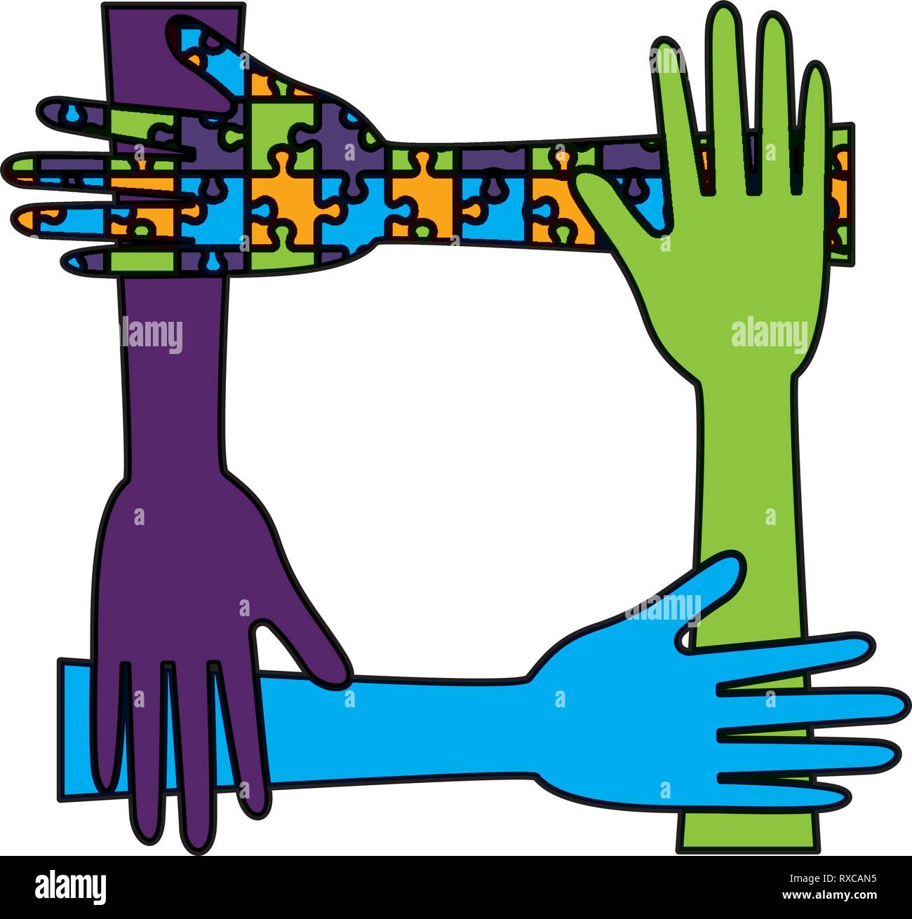 Jigsaw puzzle hands icon Cut Out Stock Images & Pictures - Alamy