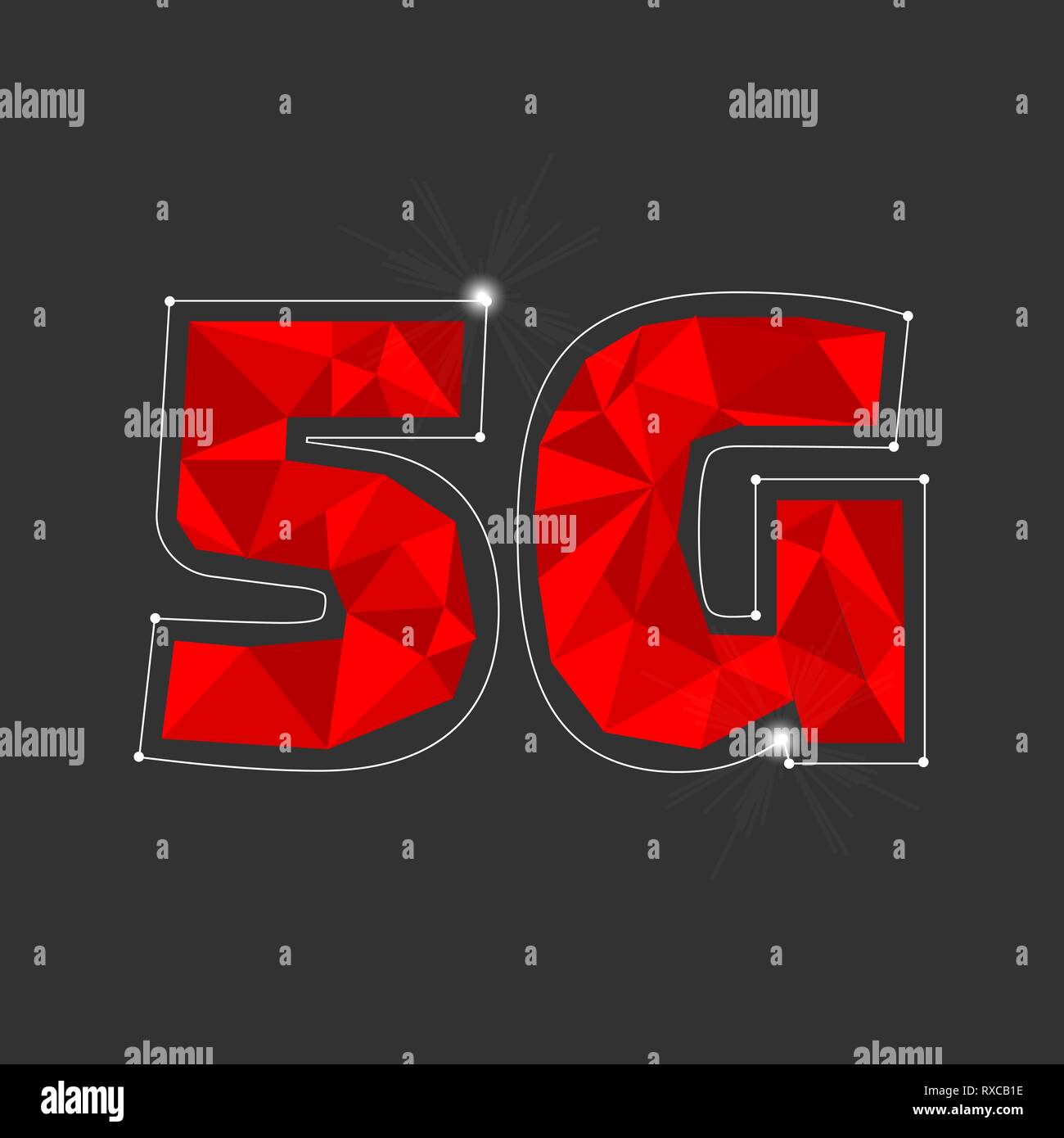 Red 5g internet banner on the black background Stock Vector Image & Art ...