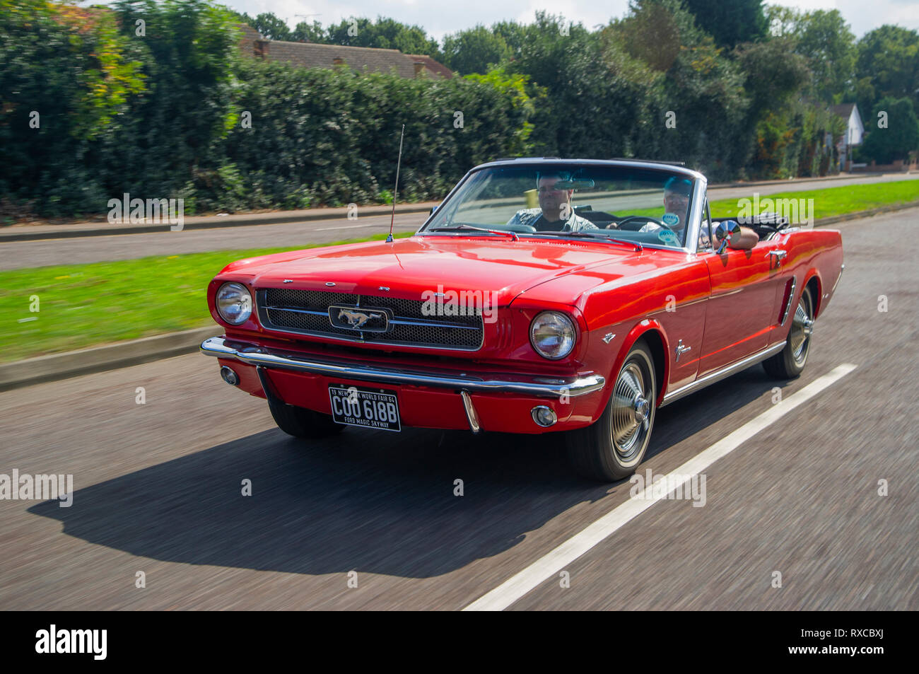 Red Classic Ford Mustang Cabriolet High Resolution Stock Photography ...
