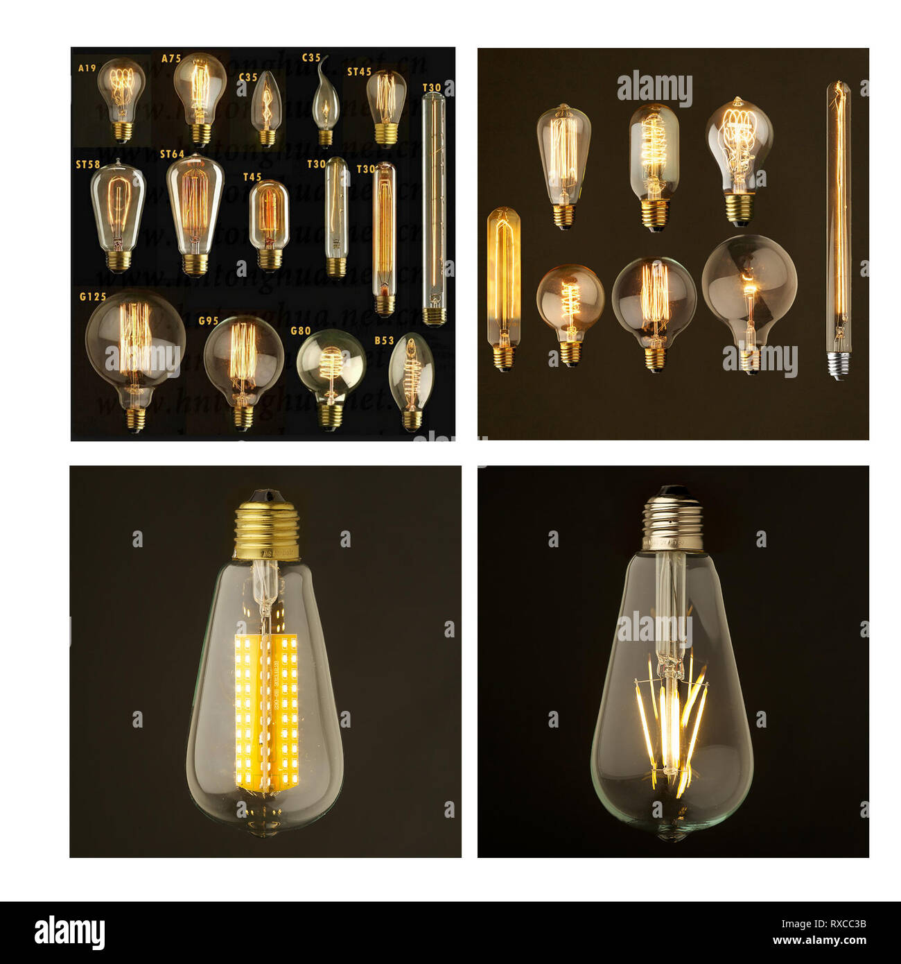 a set ol vintage led lamp Edison Stock Photo - Alamy