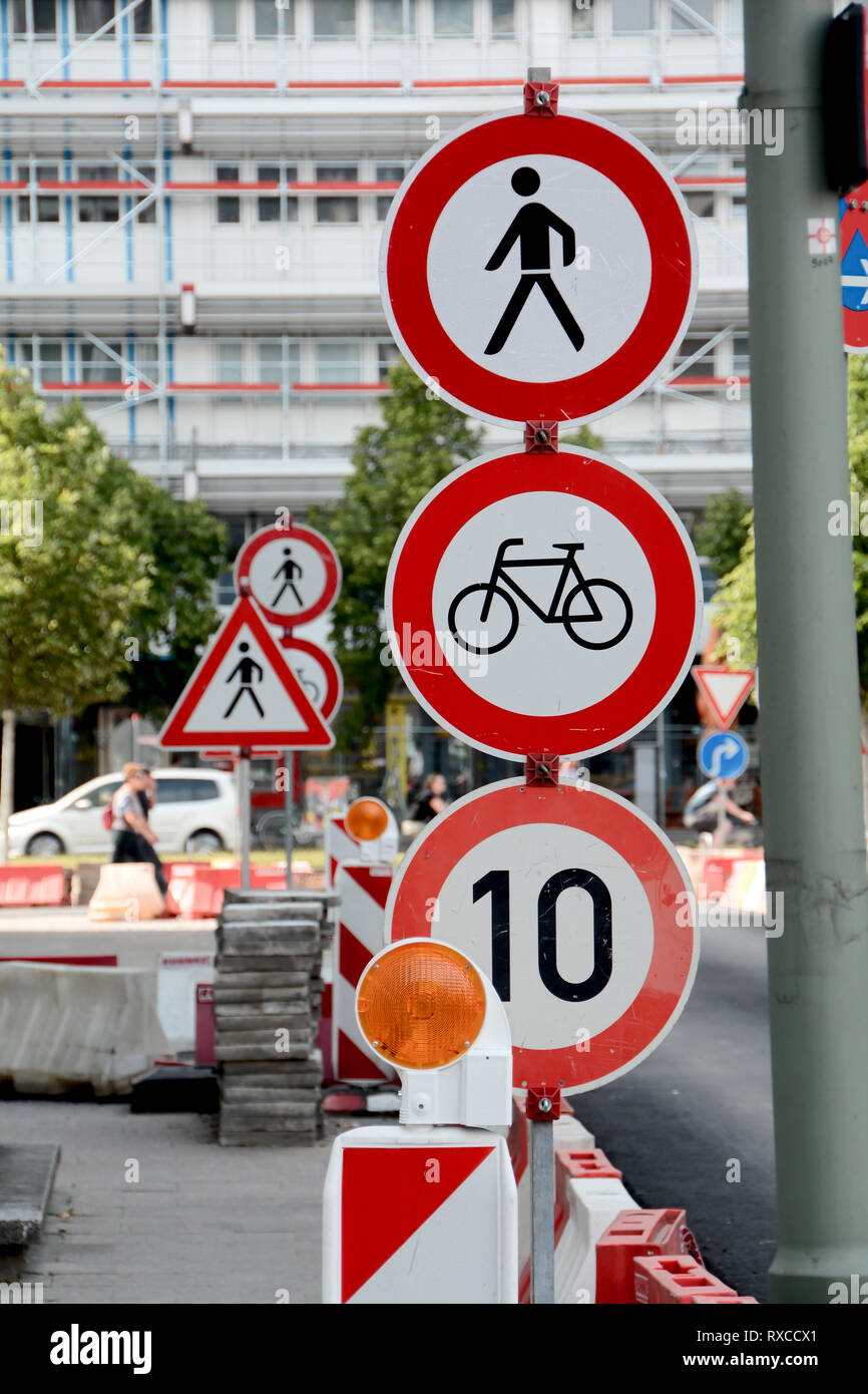 Road signs in Berlin Stock Photo - Alamy