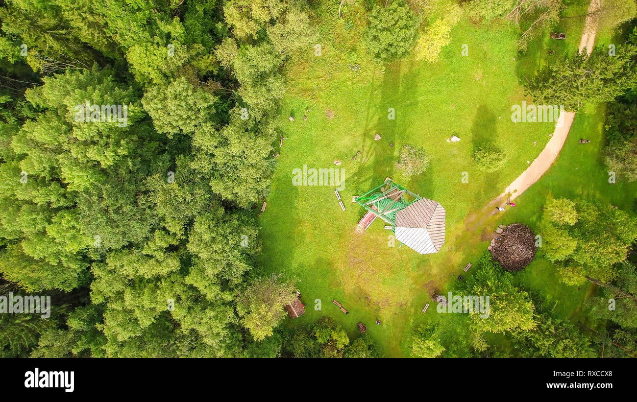 Amazing top view of Emumagi with green trees. EmumĆ¤gi hill is the ...