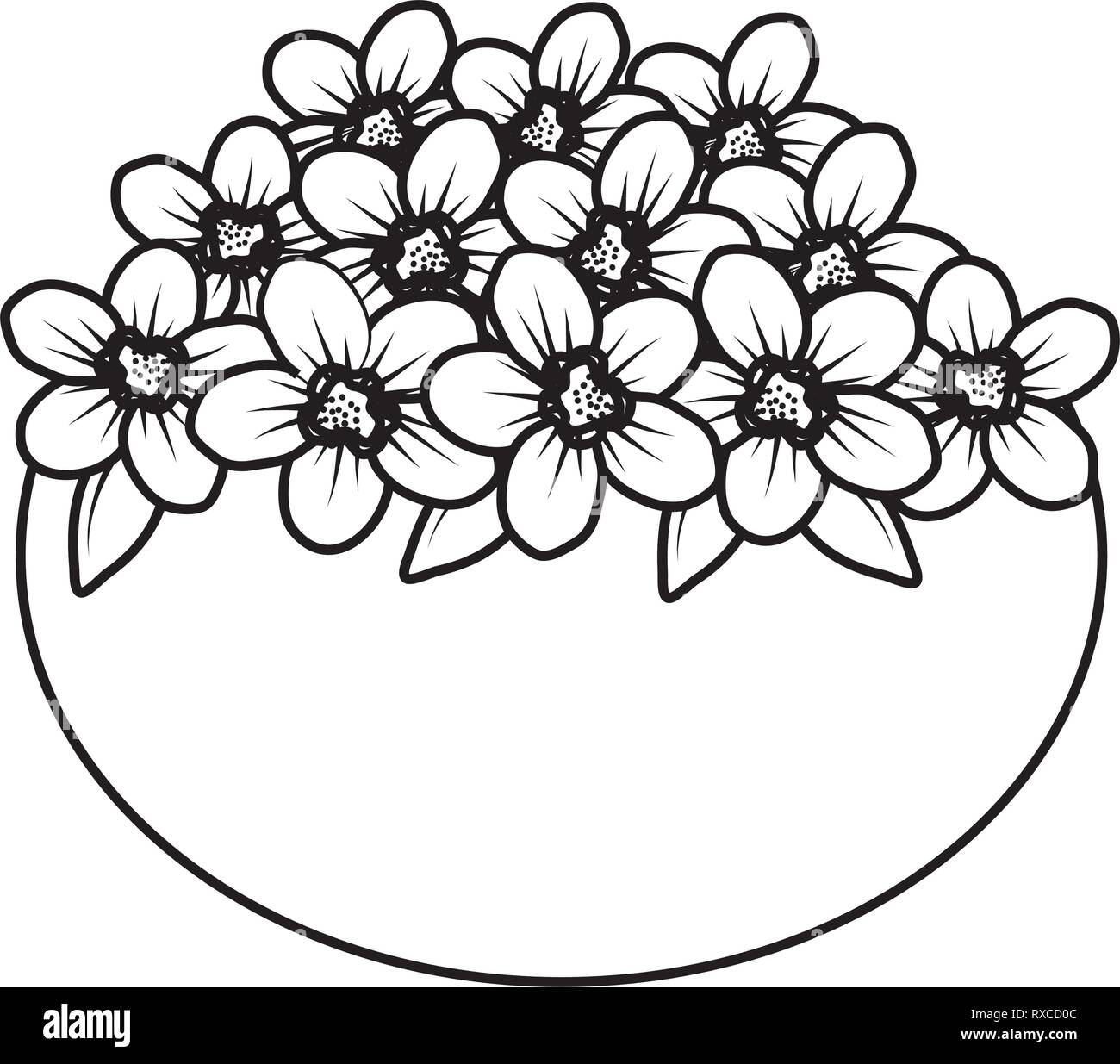 floral decoration in ceramic pot Stock Vector Image & Art - Alamy