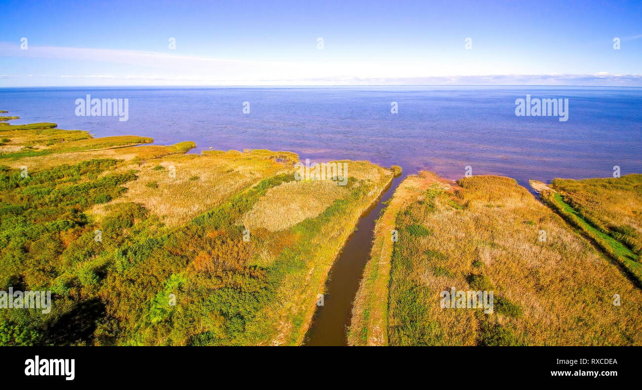The Peipsi lake in Kasepaa Estonia. Lake Peipus is the biggest ...