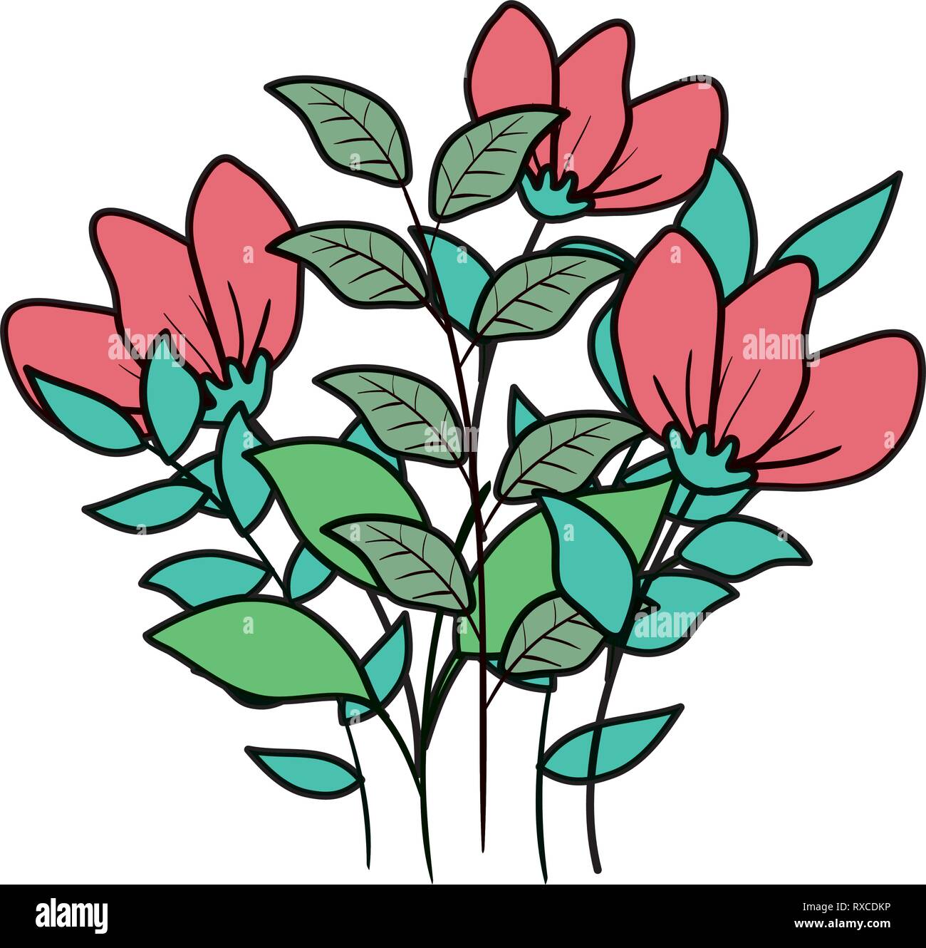 beautiful flowers decorative icon Stock Vector Image & Art - Alamy
