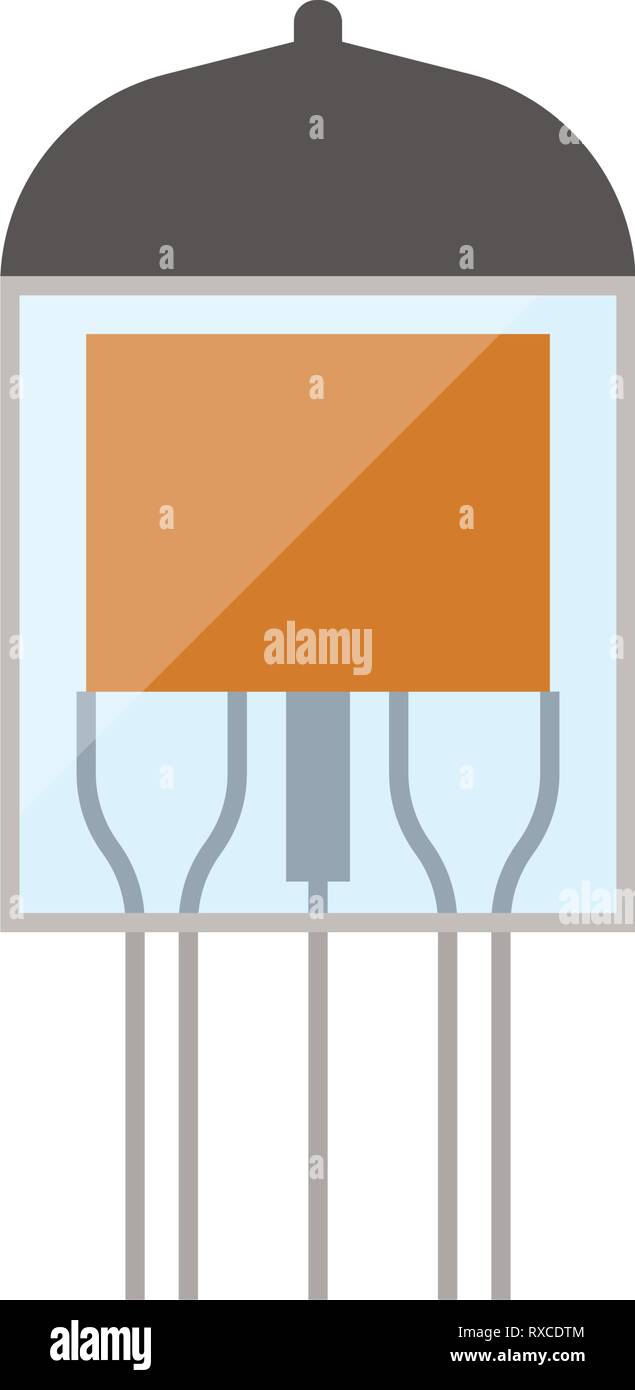 Electronic vacuum tube icon. Flat color design. Vector illustration ...