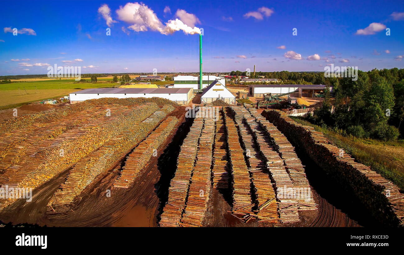 Sticks on stack on the side of the pellet factory. These are to be used ...