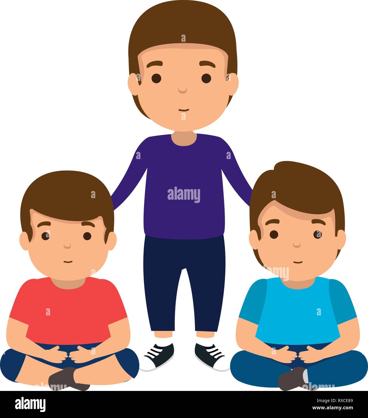 father with sons characters Stock Vector Image & Art - Alamy