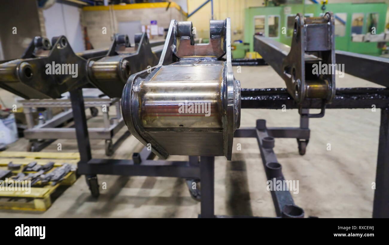 One of the finished products inside the steel factory. The big metals ...