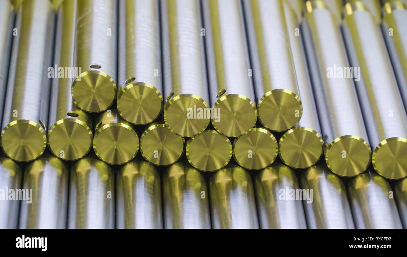 Zoom out view of the metal tubes on the room. Seen the holes on the ...