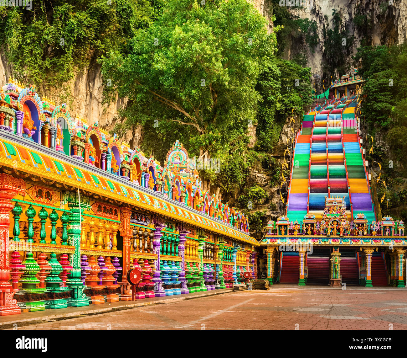 Beautiful view of colorful stairs of Batu caves. Malaysia Stock Photo ...