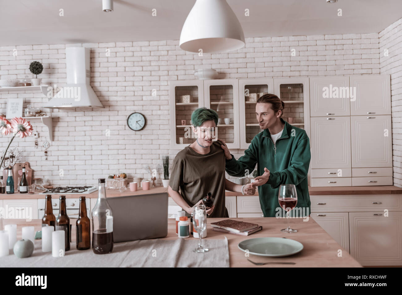 Pushing table hi-res stock photography and images - Alamy