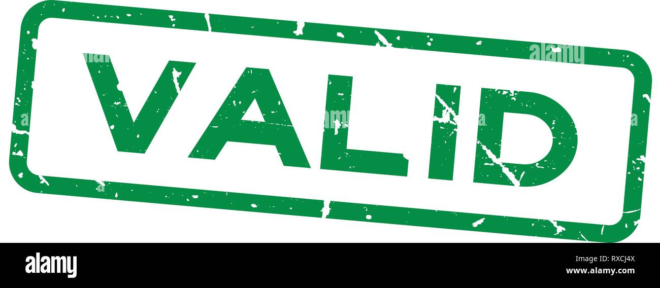 Grunge green valid square rubber seal stamp on white background Stock Vector Image & Art - Alamy