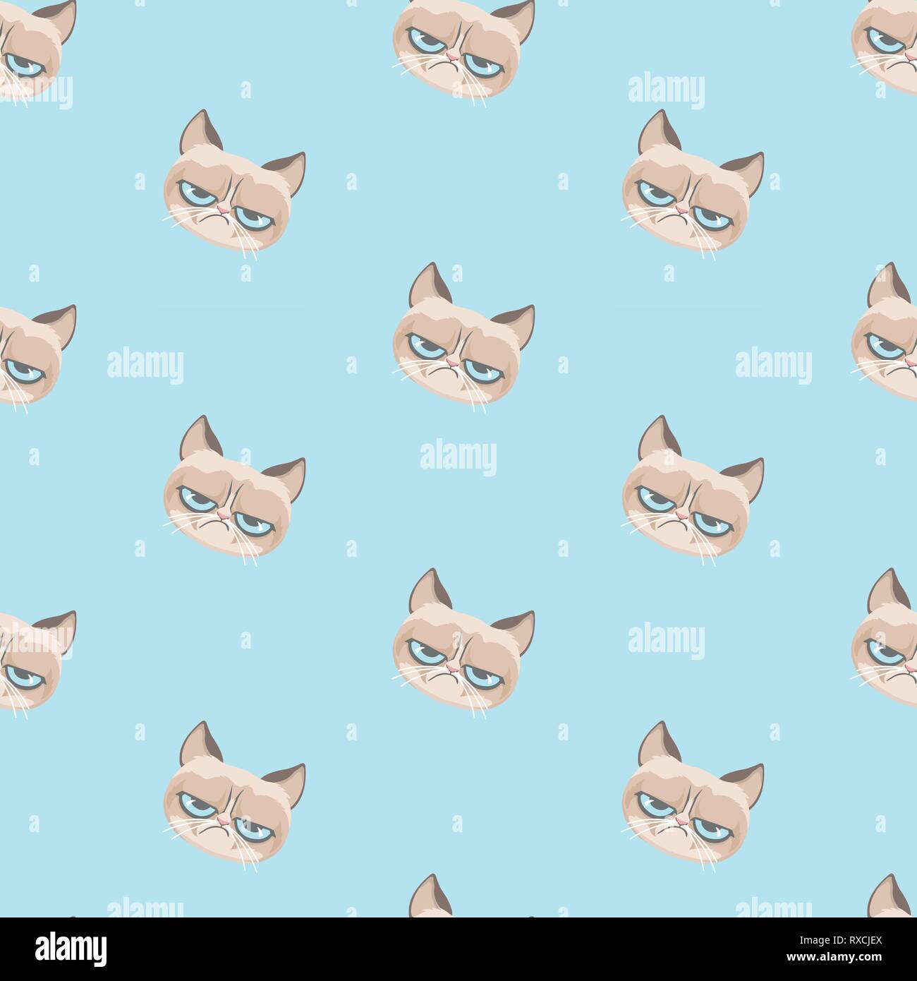 Vector grumpy cat pattern Stock Vector Image & Art - Alamy