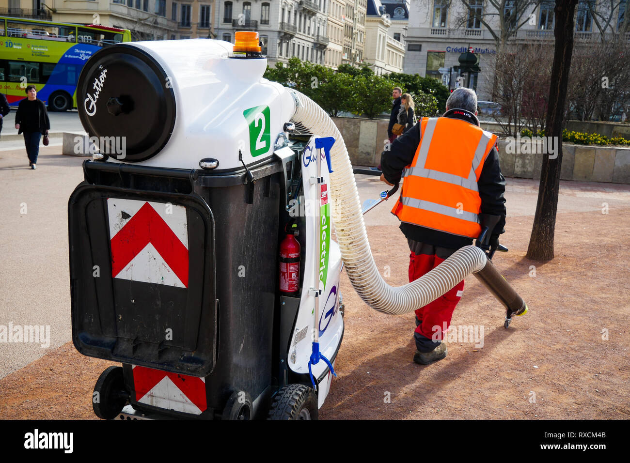 Street cleaning, Lyon, France Stock Photo - Alamy