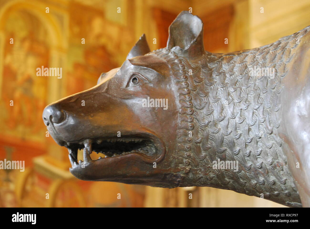 The Capitoline wolf which is a bronze sculpture depicting a scene from ...