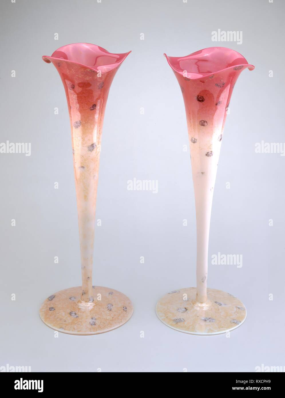 Pair of Agata Vases. Joseph Locke; American, 1846-1936; Made by New ...