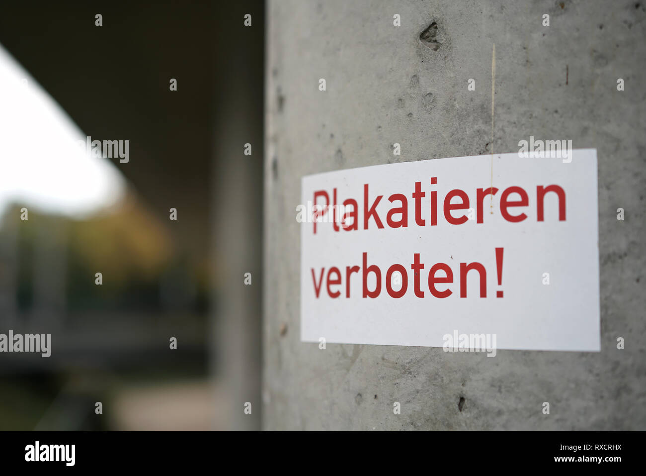 Poster advertising prohibited Stock Photo - Alamy