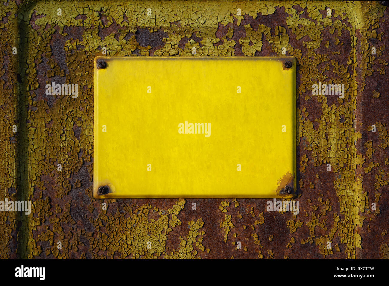 empty yellow signboard with copy space Stock Photo - Alamy