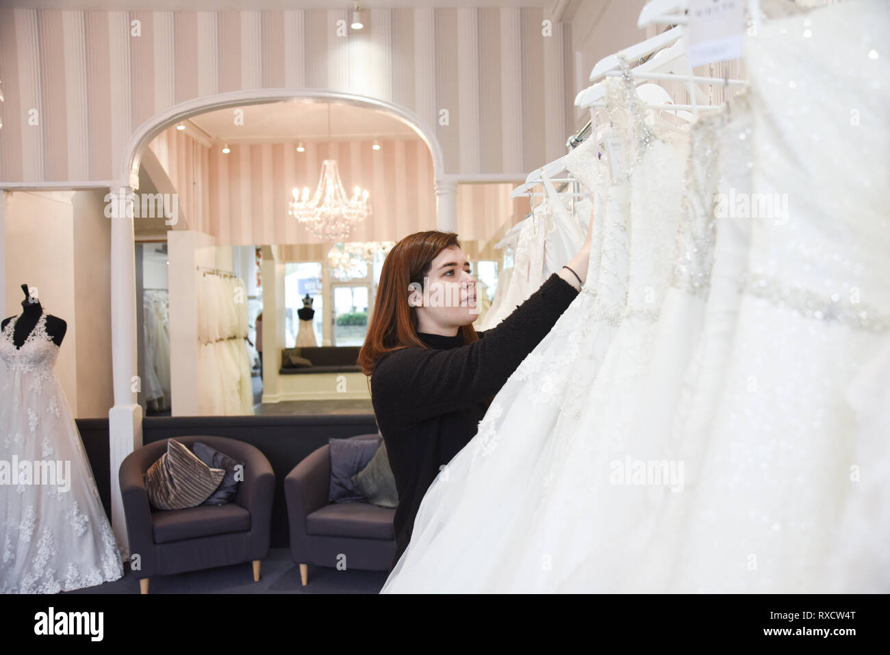 Selecting wedding dresses hi-res stock photography and images - Alamy