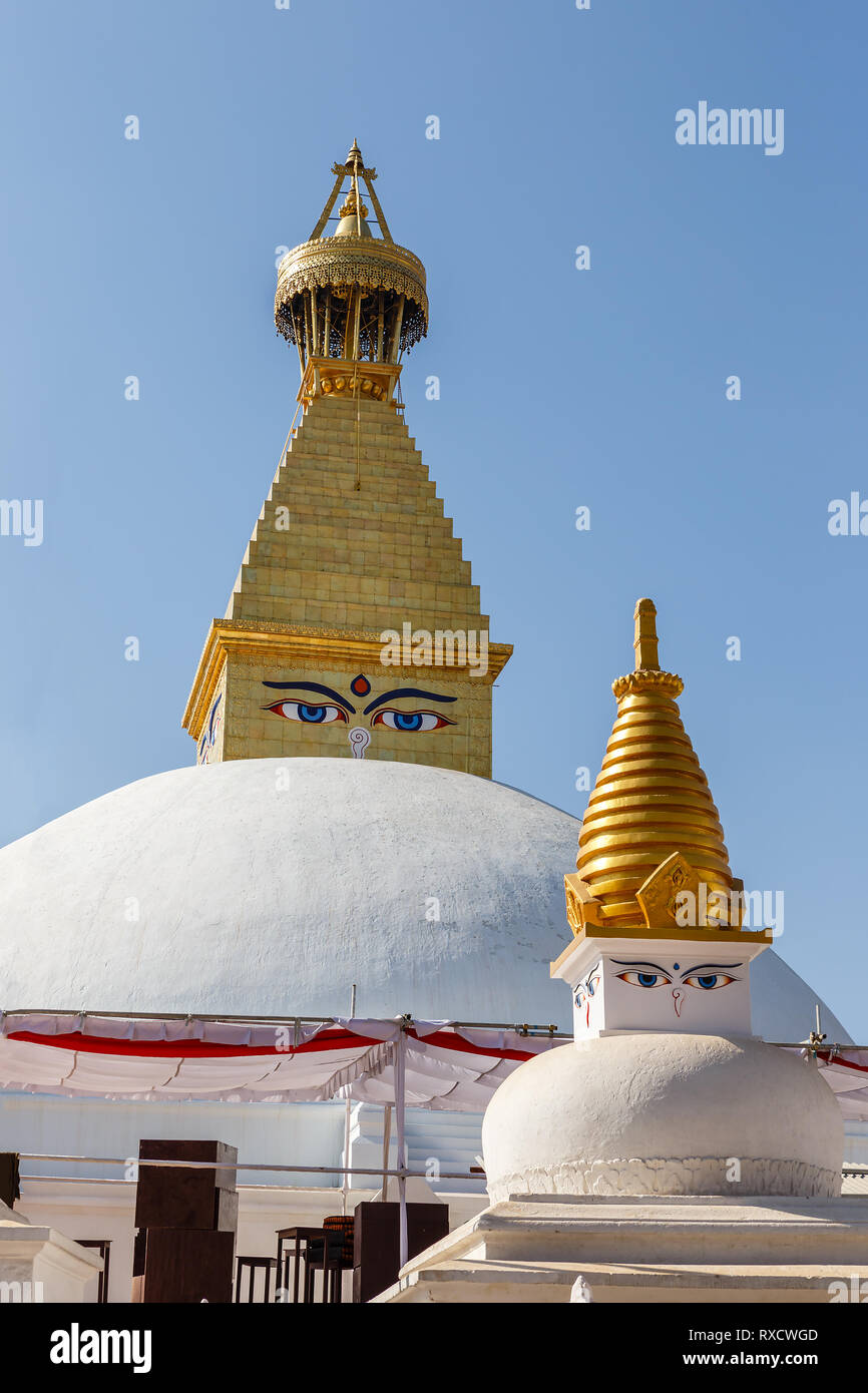 Boudhanath Stupa in Kathmandu, Nepal. Buddhist stupa of Boudha Stupa is ...