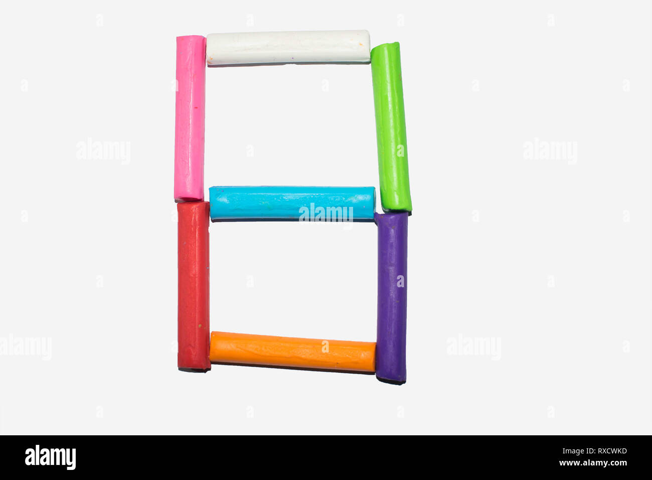 Capital Letter B - multi-colored clay sticks forming the letter B on a ...