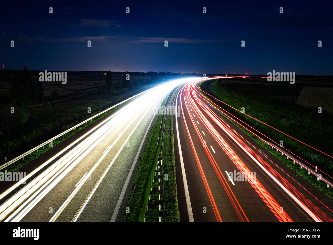 Highway at Night Stock Photo - Alamy