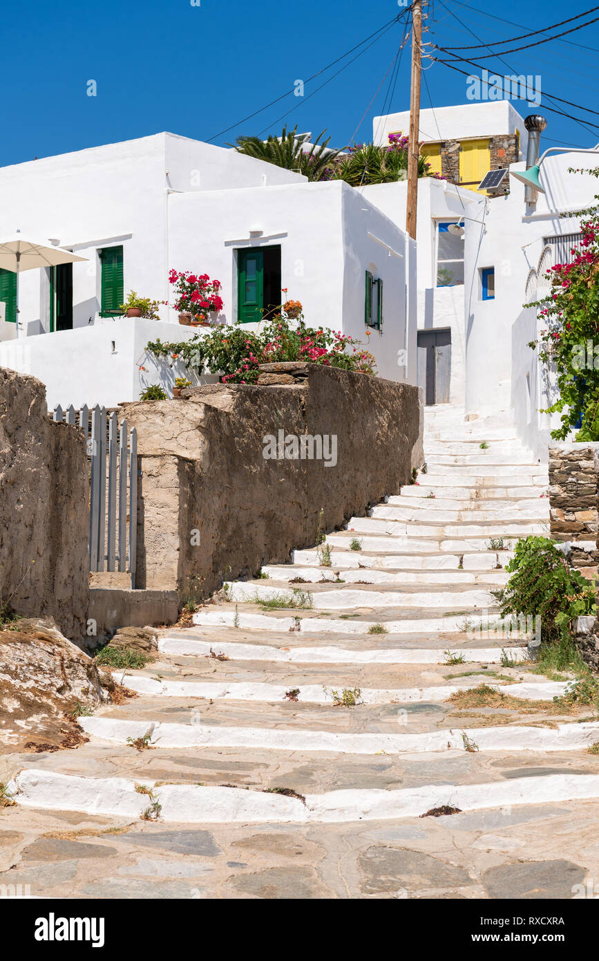 SIFNOS, GREECE - September 11, 2018: Architecture of Apollonia, the ...
