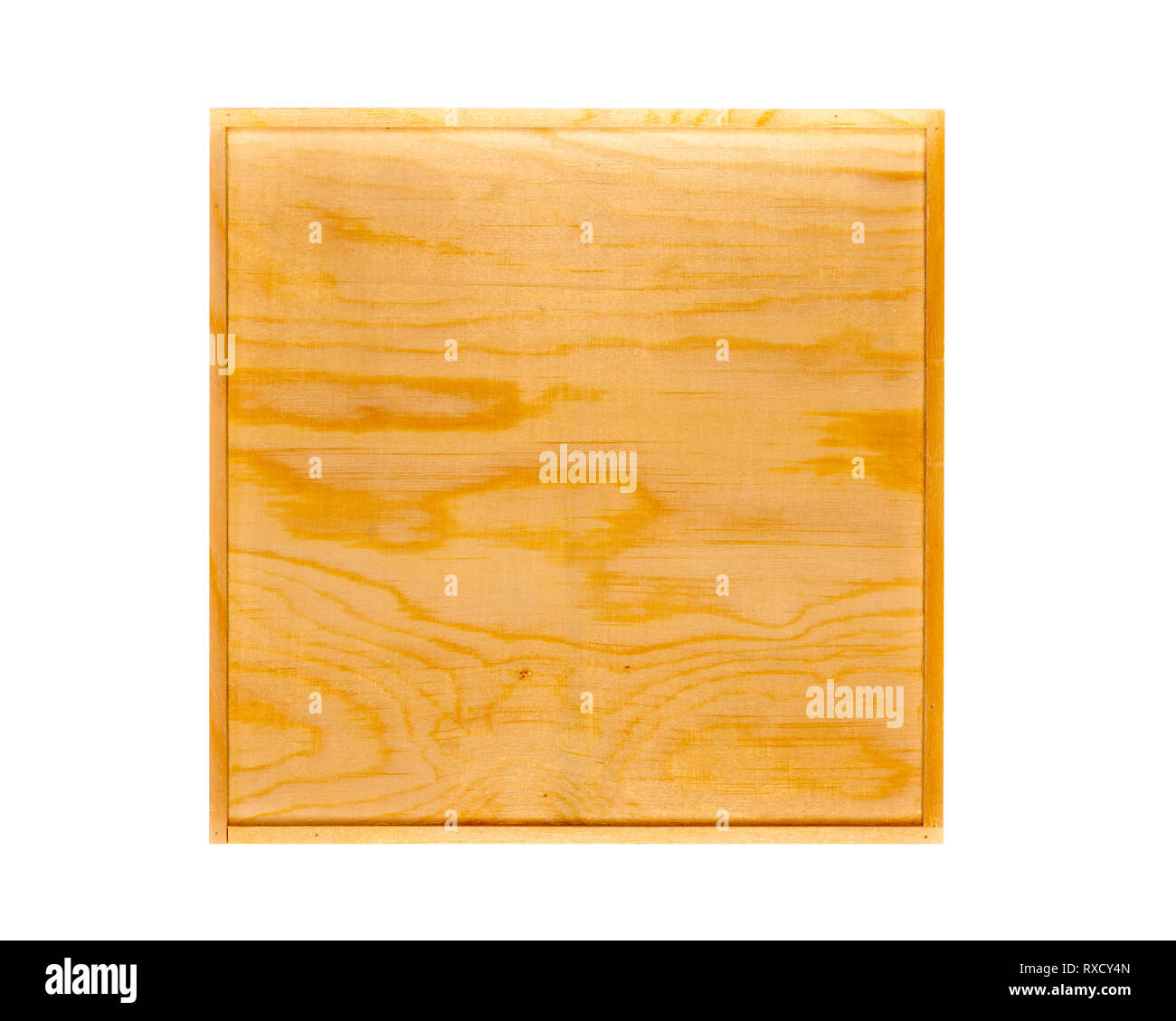 Simple square shaped wooden board with copy space with clipping path at ...