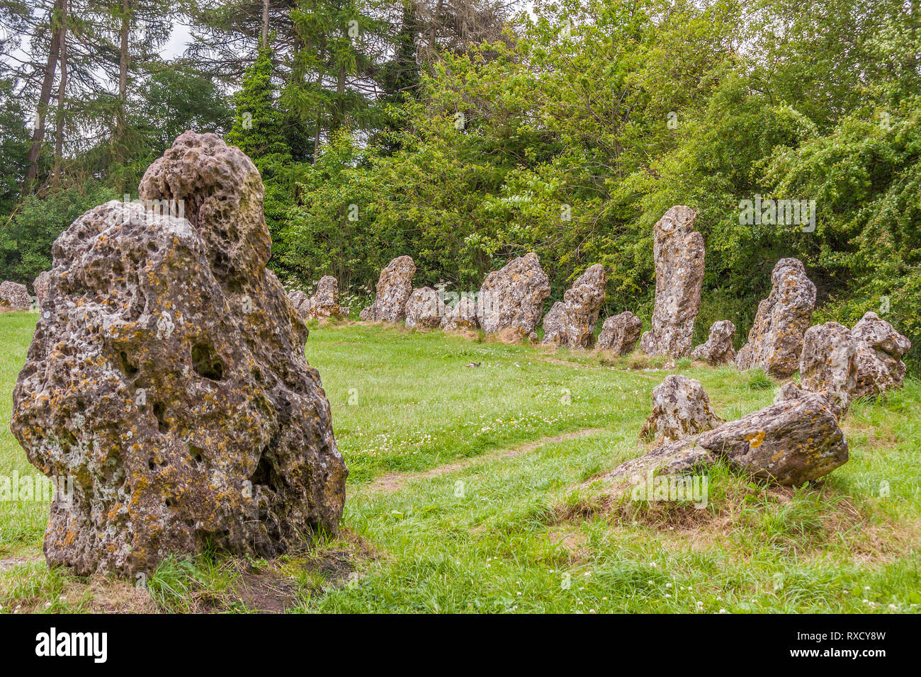 King's Men Stone Circle, Rollright Stones, Oxfordshire, UK Stock Photo ...