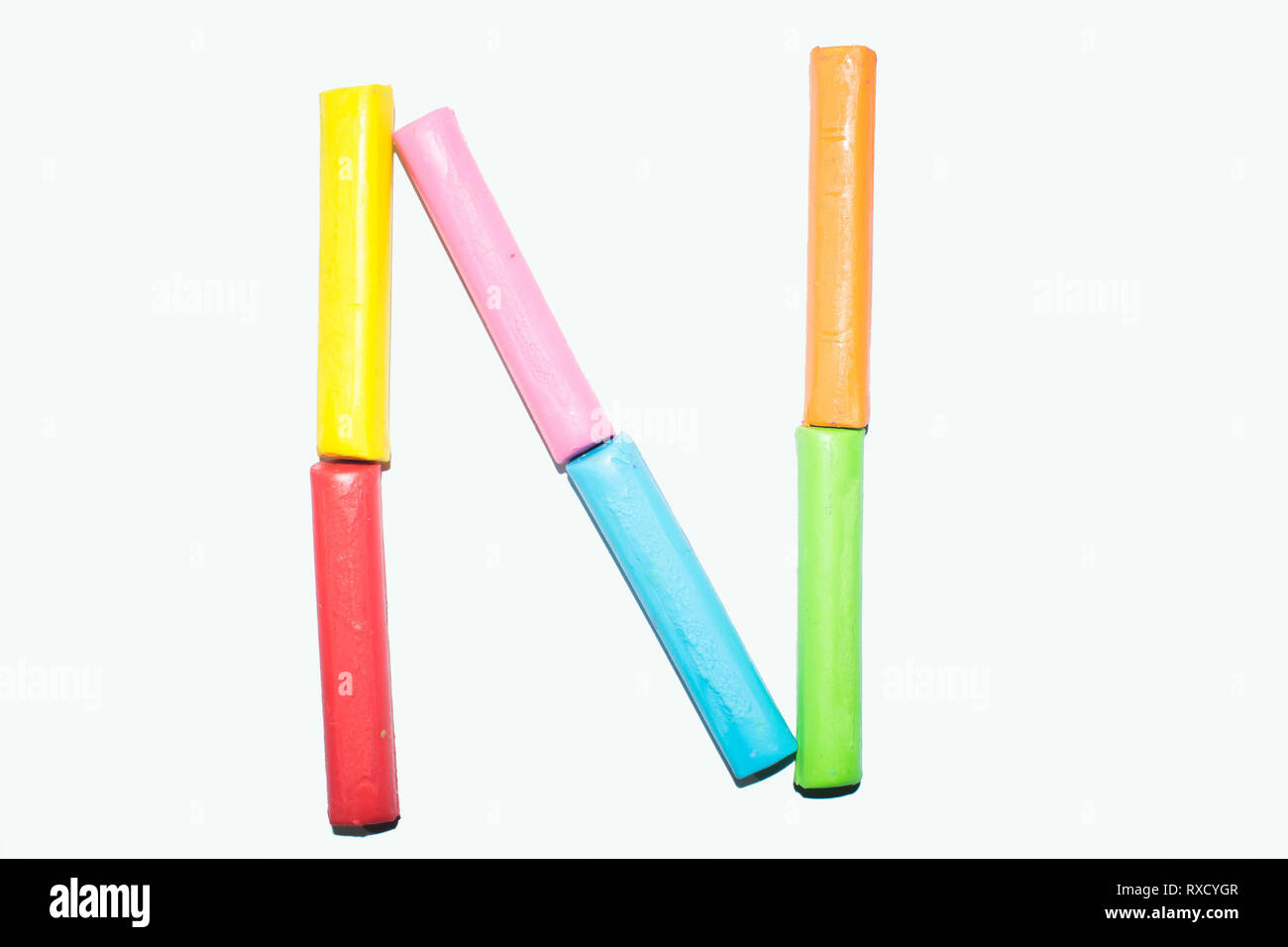 Letter N - Clay sticks alphabet isolate over white background Stock ...